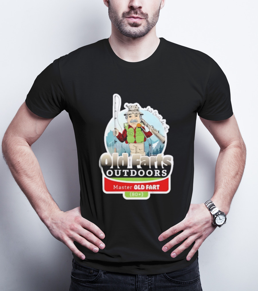 Old Farts Outdoors Master Old Fart 80 Plus Senior Fishing Adventure T-Shirt