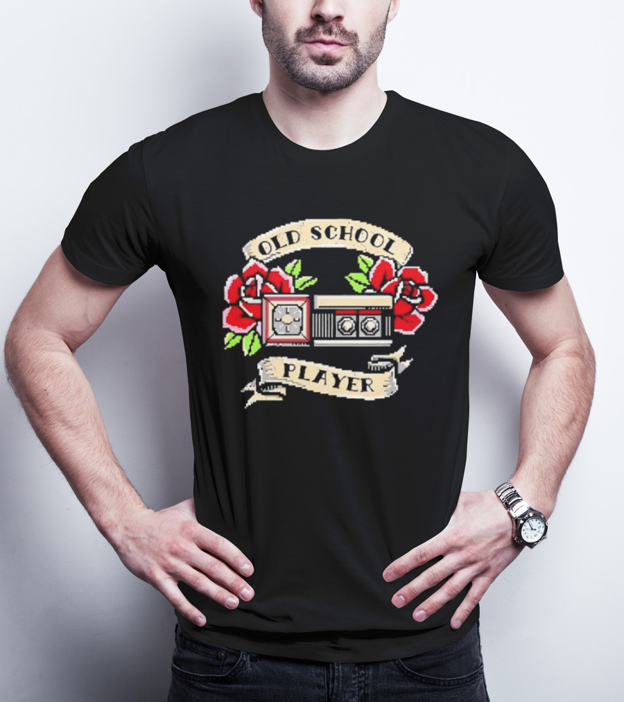 Old School Player Cassette Roses T-Shirt