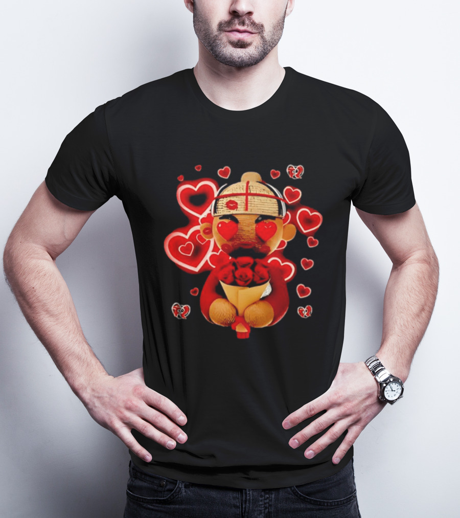 Fuerza Regida Chuyin Amor Corazón Rojo Muñeco Flores Y Corazones T-Shirt