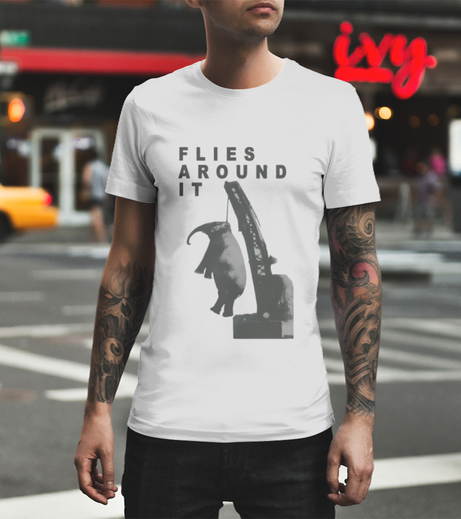 Elephant Flies Around It Crane T-Shirt