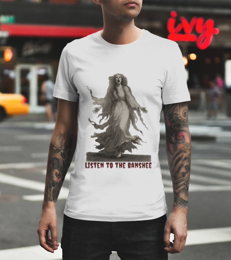 Ghost Girl Listen To The Banshee Eerie Spectral T-Shirt
