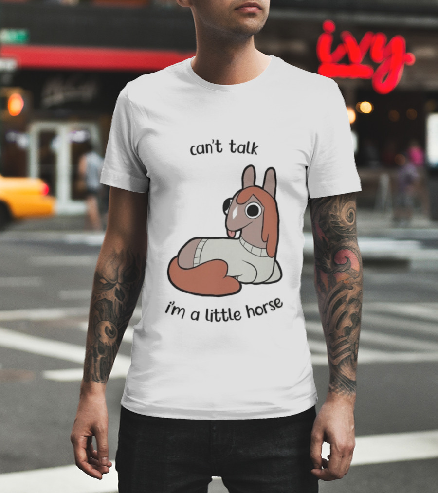 Lucah Can't Talk I'm A Little Horse Cute Cartoon T-Shirt