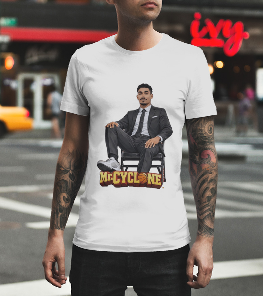 Mr Cyclone Tamin Lipsey In Suit On Chair Iowa State Cyclones T-Shirt