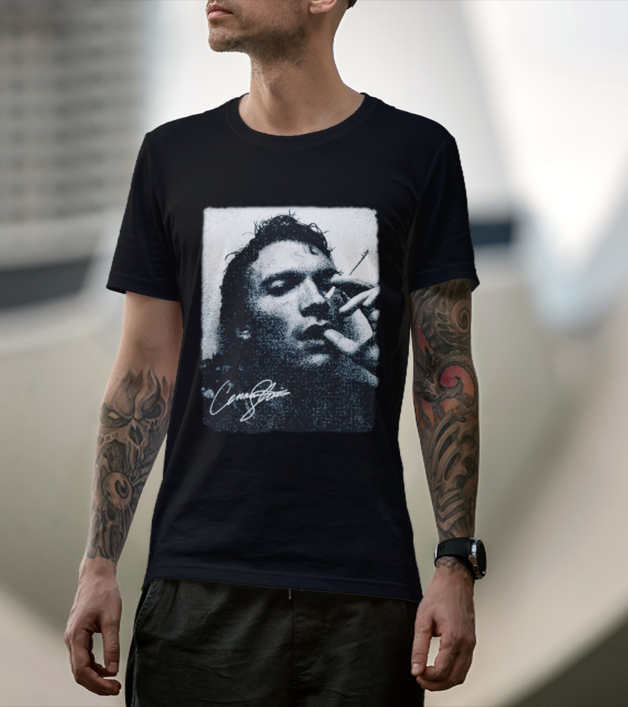 Ilya Rozanov Cigarette Portrait Cursive Signature T-Shirt