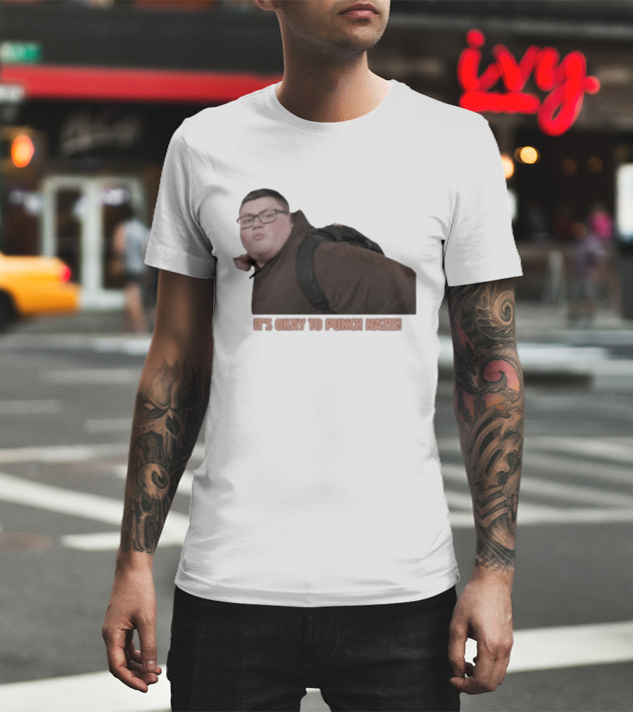 It's Okay To Punch Nazis Meme Iconic Phrase T-Shirt