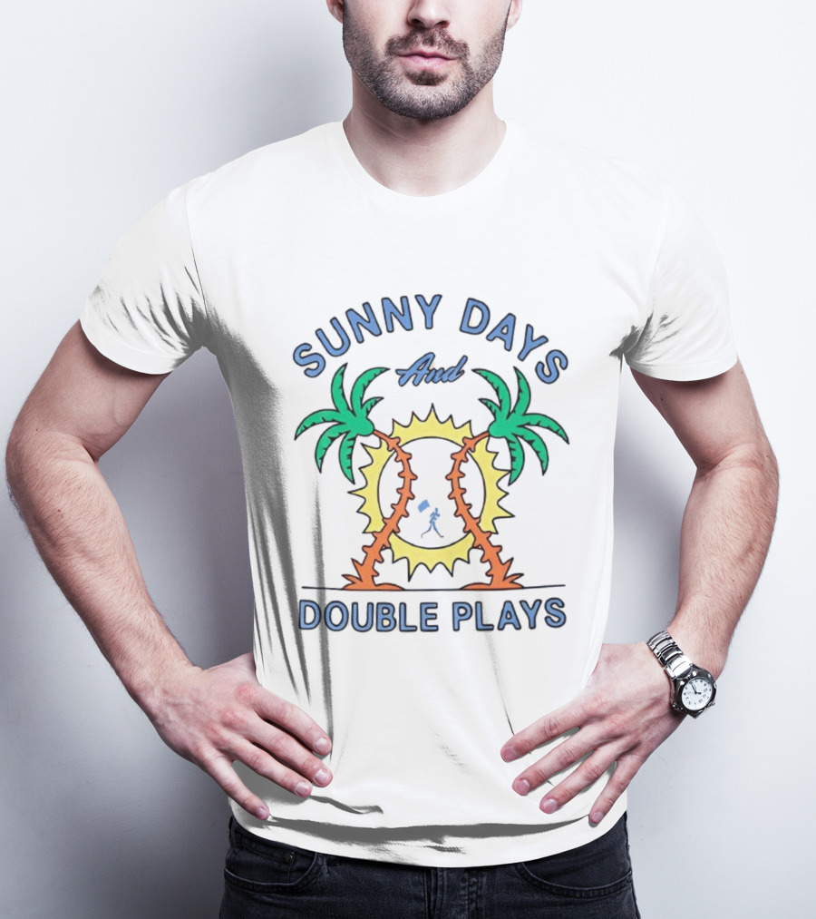 Sunny Days And Double Plays With Palm Trees And Sunshine T-Shirt