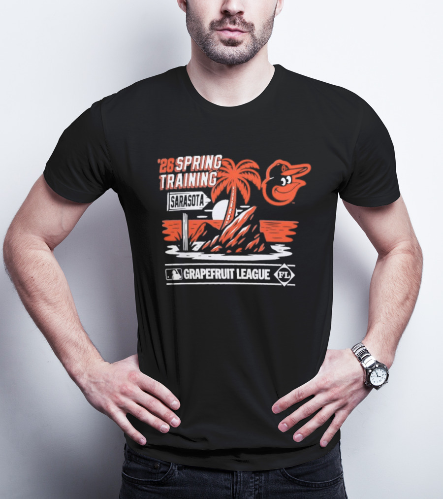 2026 Spring Training Baltimore Orioles Grapefruit League Retro Palm Beach T-Shirt
