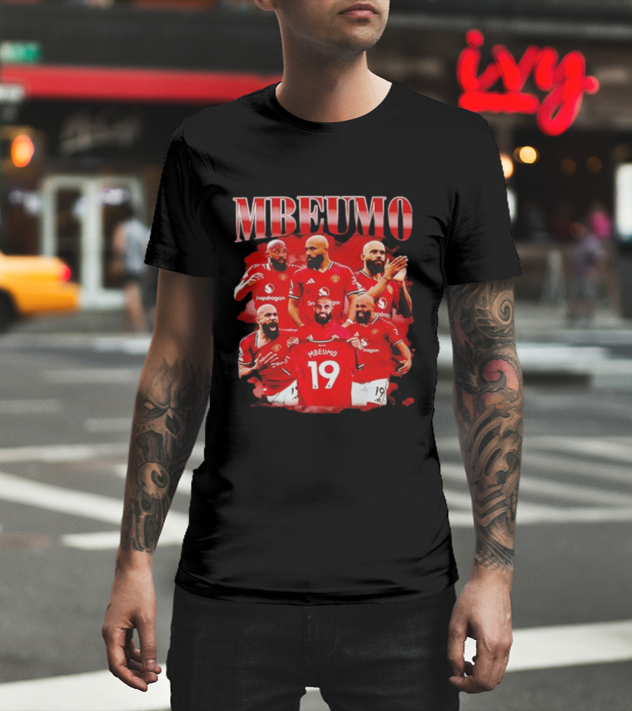 Bryan Mbeumo Manchester United Collage Snapdragon Number 19 T-Shirt
