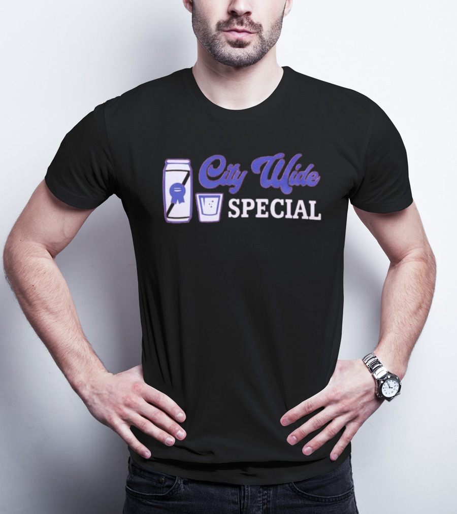 City Wide Special Philadelphia Phillies Beer Can And Shot T-Shirt