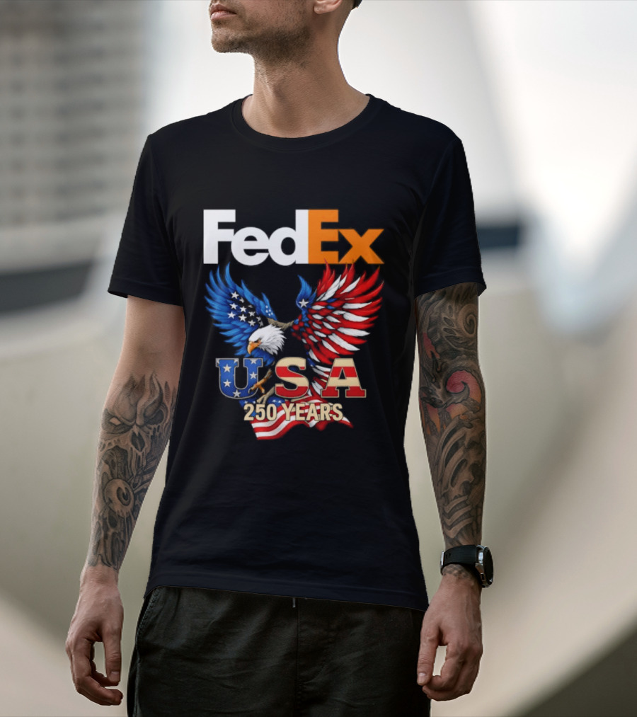 FedEx Eagle 250 Years USA Flag Patriotic Celebration T-Shirt