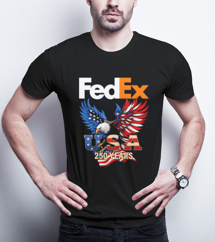 FedEx Eagle 250 Years USA Flag Patriotic Celebration T-Shirt