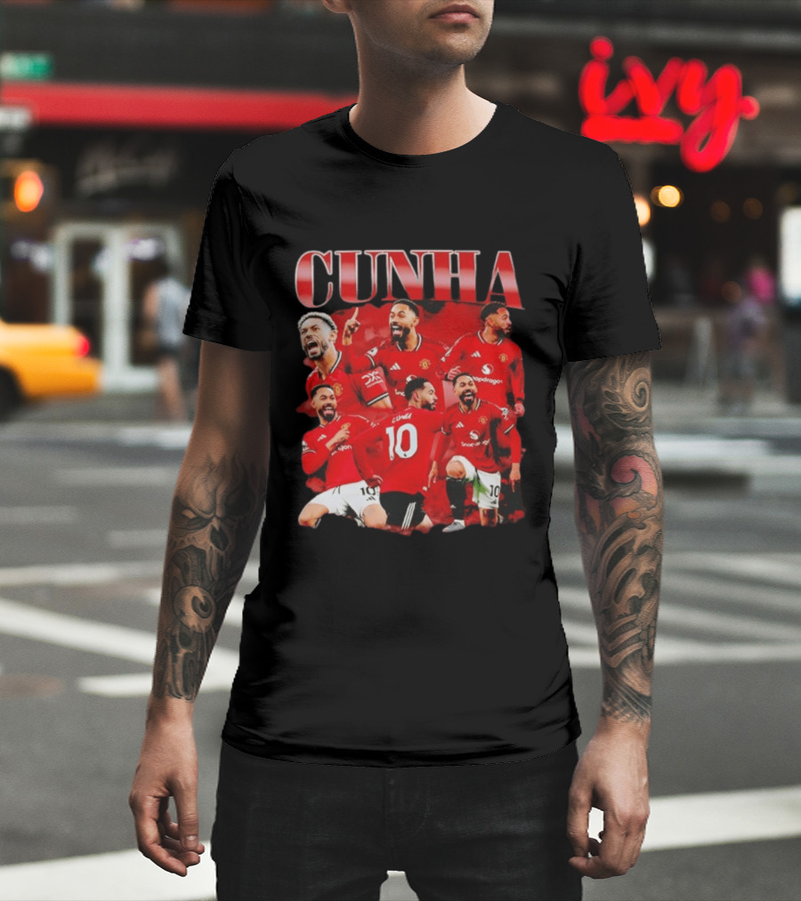Cunha Manchester United Bootleg Picture Collage T-Shirt