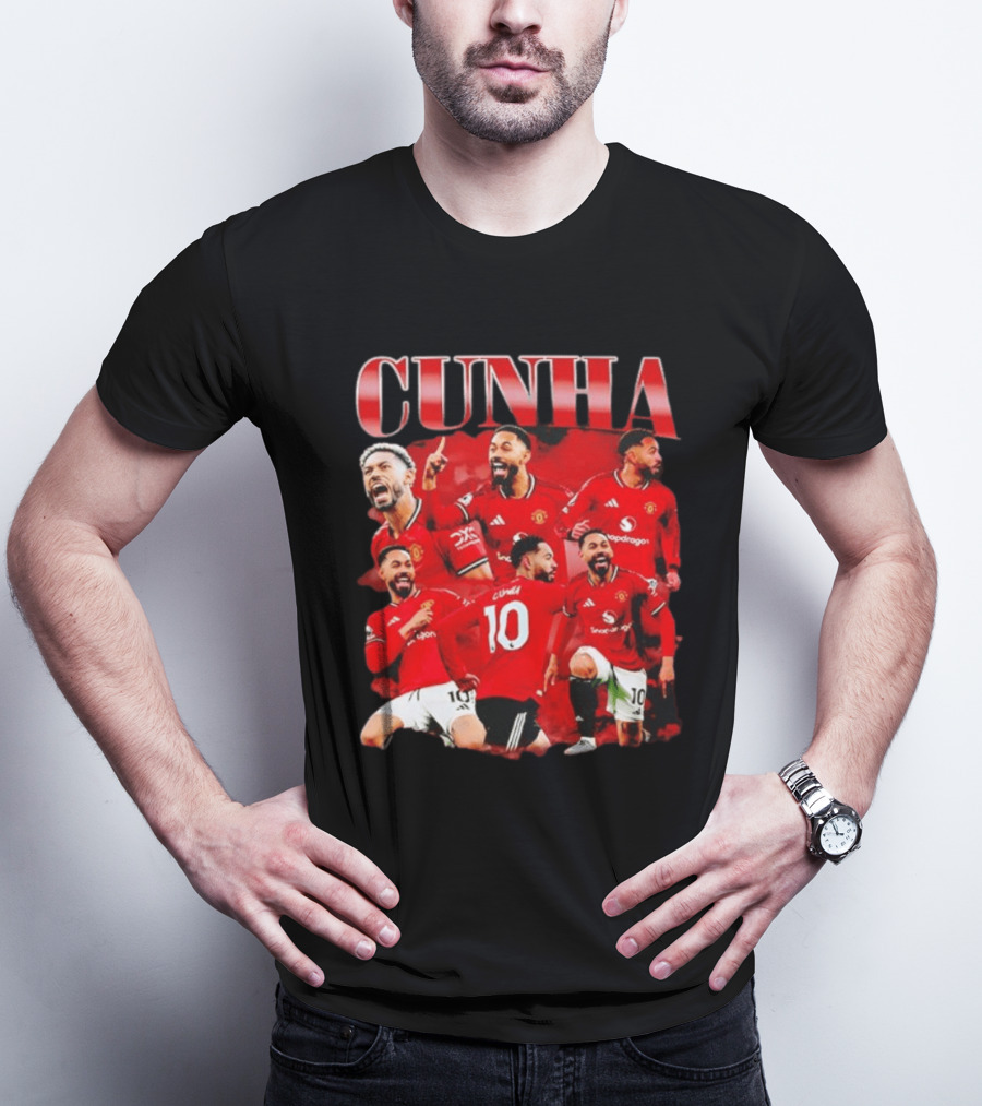 Cunha Manchester United Bootleg Picture Collage T-Shirt