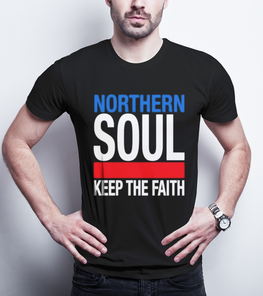 Northern Soul Keep The Faith Blue And Red T-Shirt