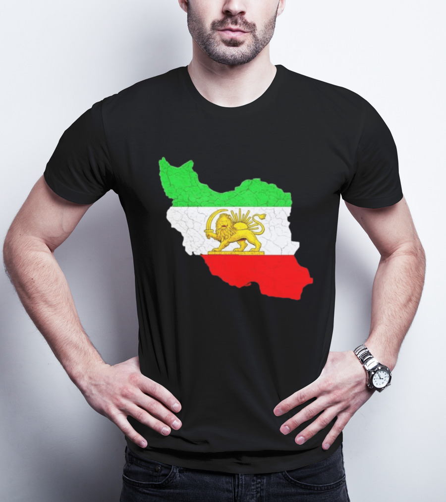 Iran Map With Lion And Sun Persian Heritage T-Shirt