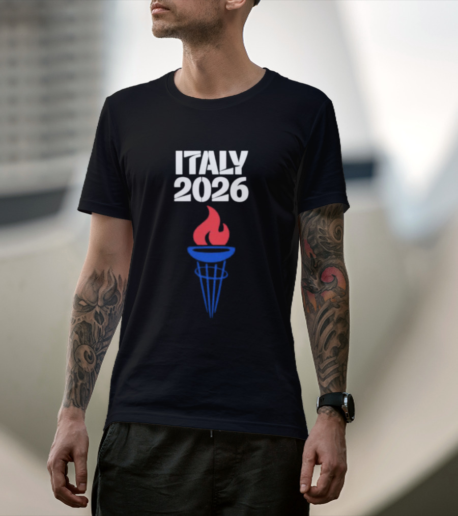 Italy 2026 Olympic Torch Fire T-Shirt