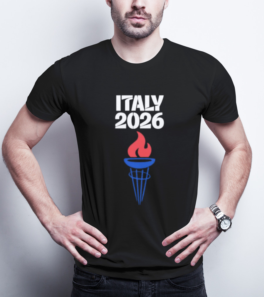 Italy 2026 Olympic Torch Fire T-Shirt