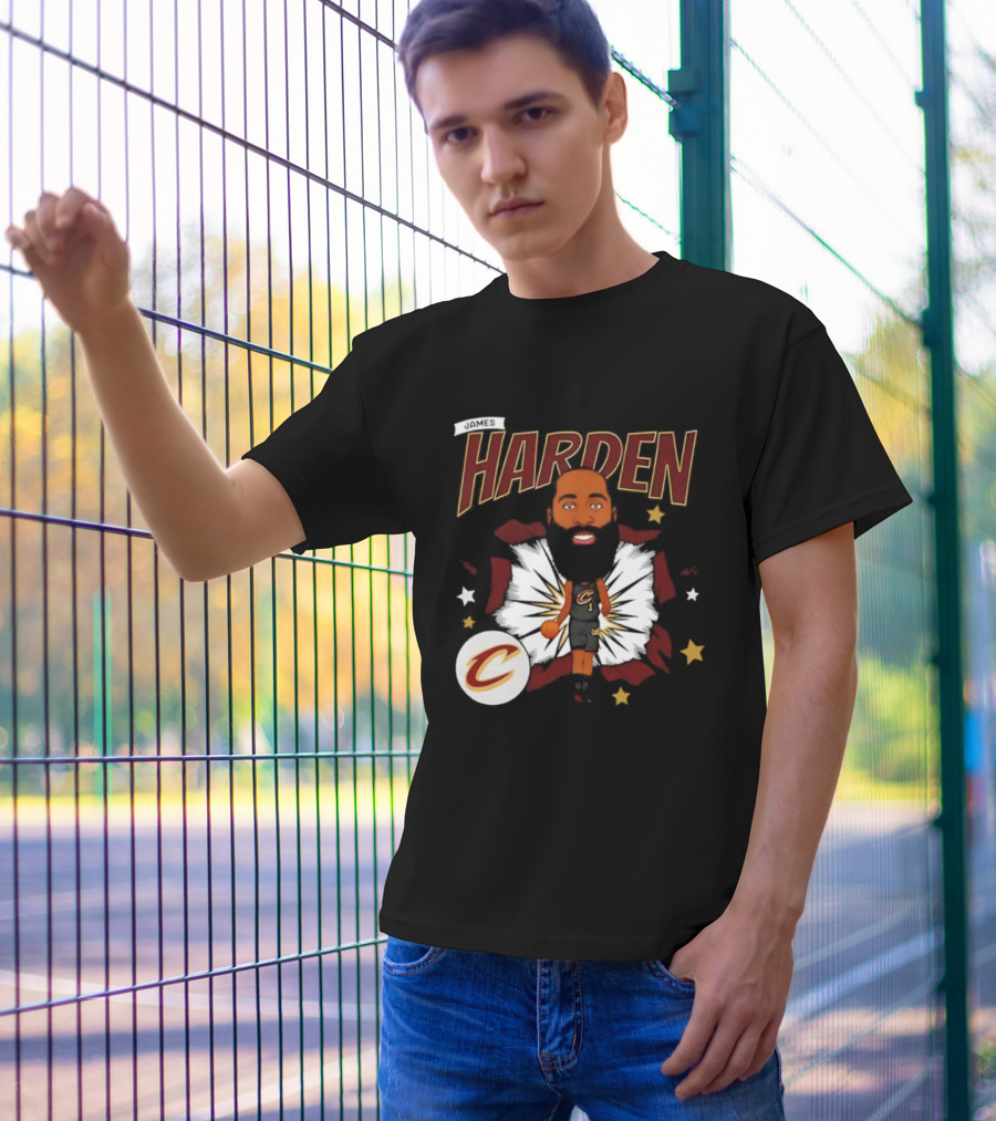 Harden Cleveland Cavaliers Basketball Player Caricature T-Shirt
