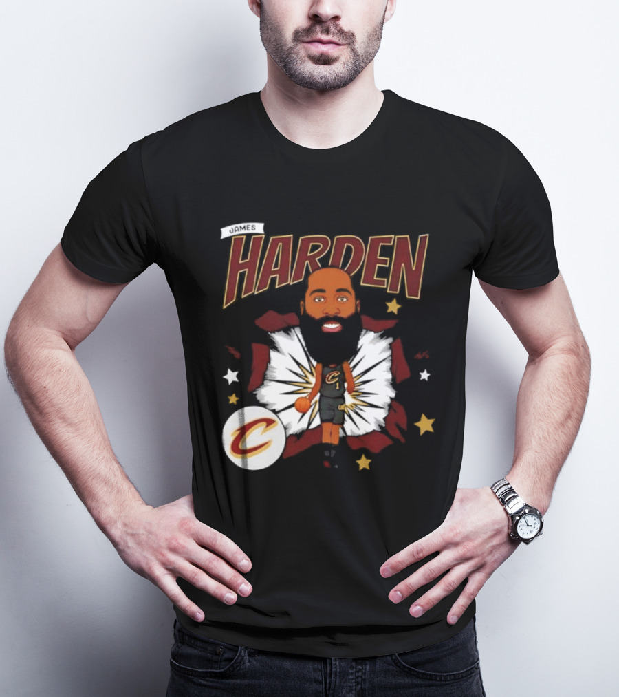Harden Cleveland Cavaliers Basketball Player Caricature T-Shirt