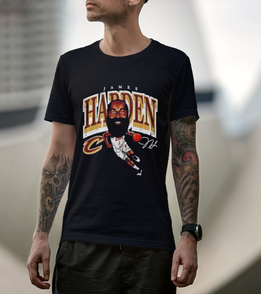 James Harden Cleveland Cavaliers Cartoon Basketball Player CA QS T-Shirt