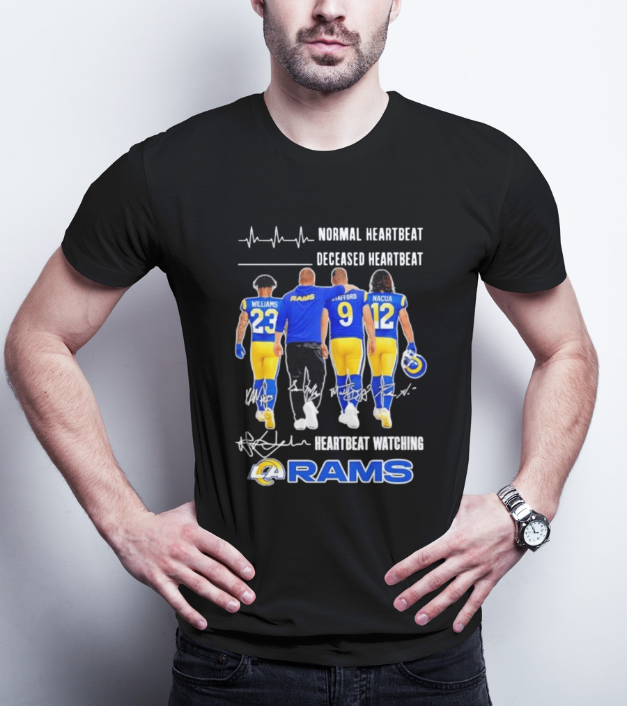Williams Rams Stafford Nacua Heartbeat Ing Los Angeles T-Shirt