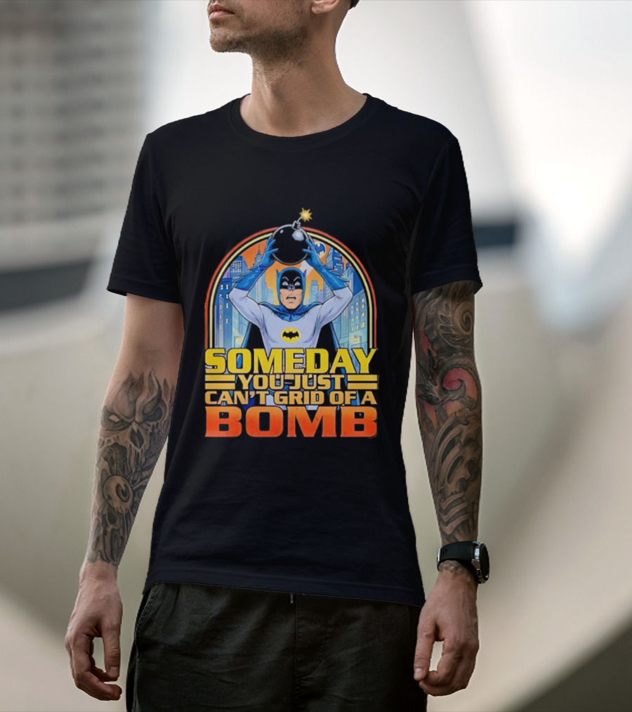 Someday You Just Can't Get Rid Of A Bomb Batman Retro Comic Urban Skyline T-Shirt