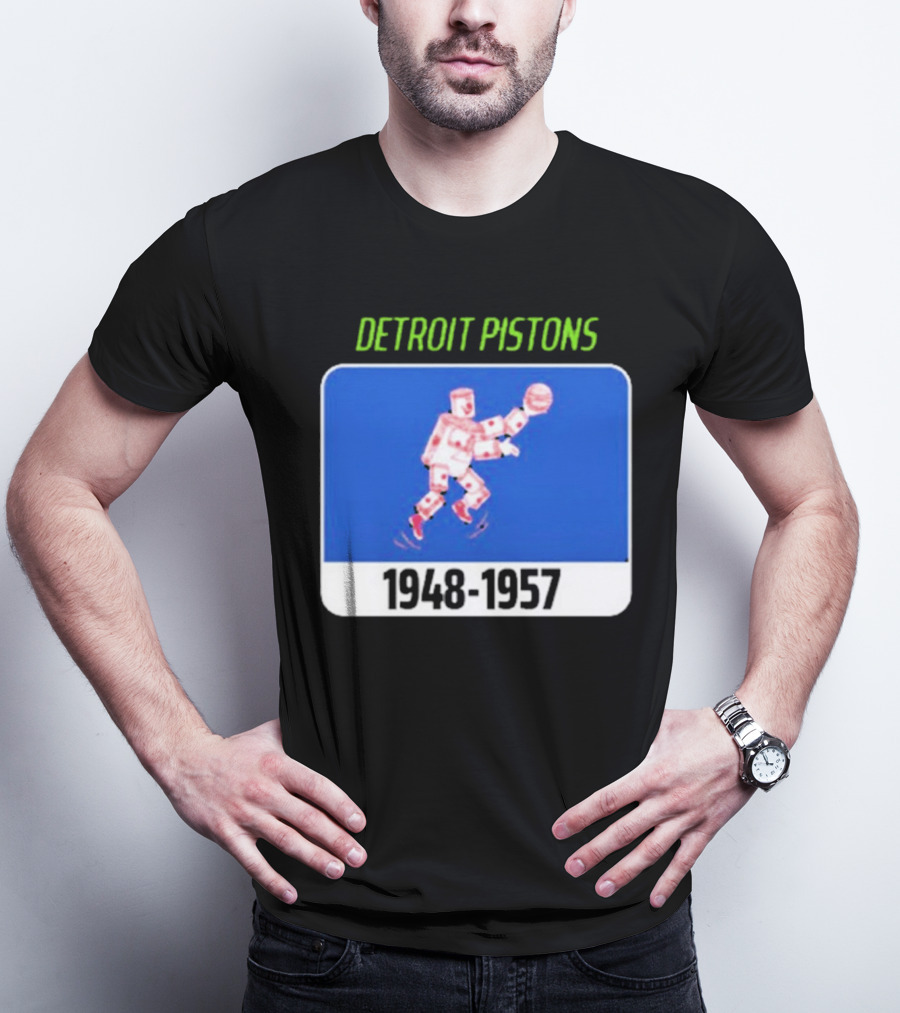 Detroit Pistons 1948 1957 Retro Basketball T-Shirt