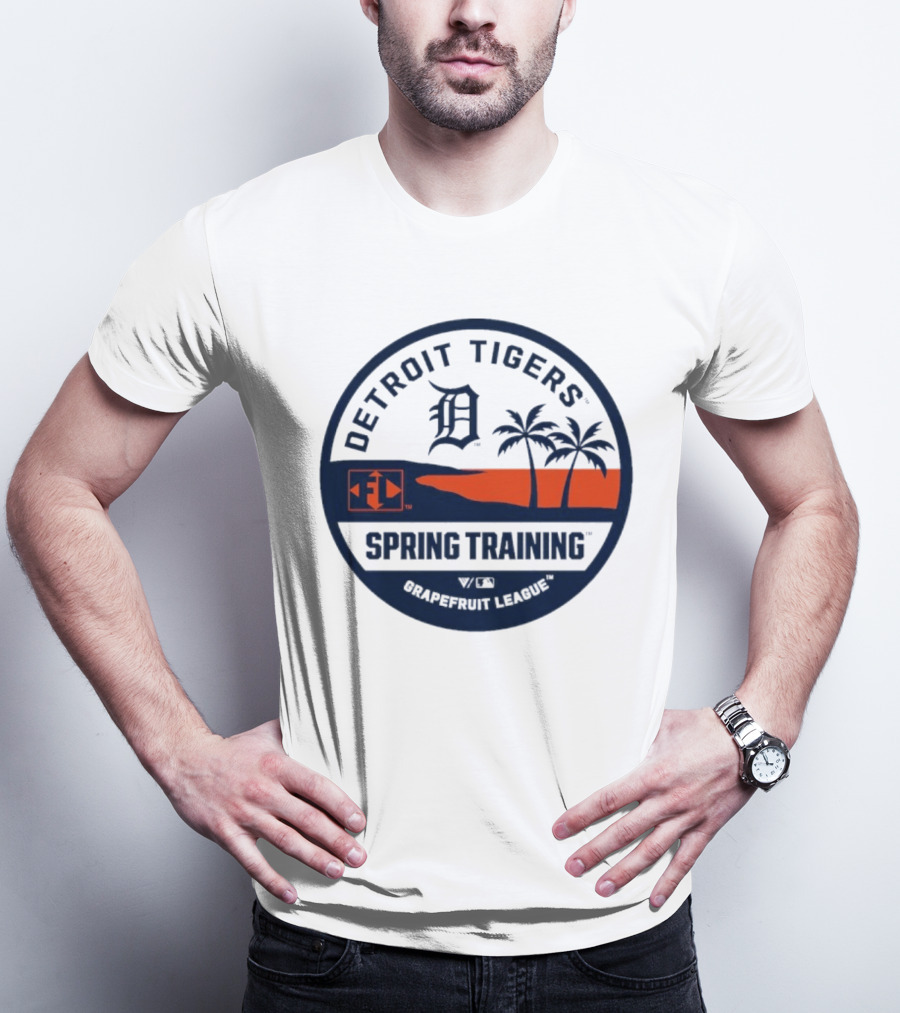 Detroit Tigers Spring Training Luxe Knit Grapefruit League Palm Trees T-Shirt