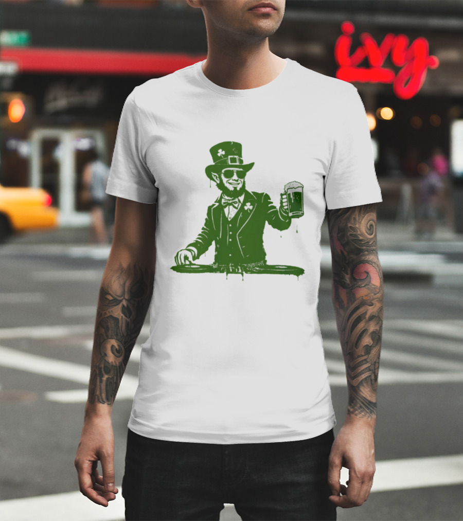 DJ Irish Uncle Sam St Patrick's Day Beer Celebration T-Shirt