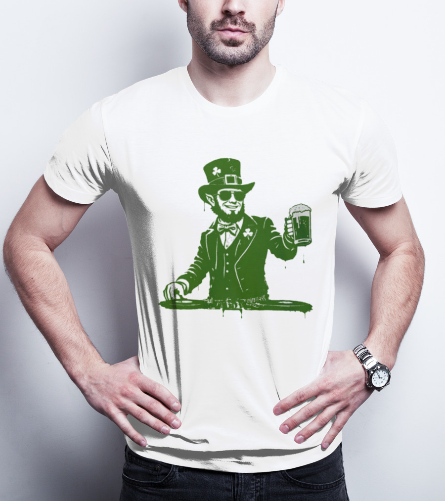 DJ Irish Uncle Sam St Patrick's Day Beer Celebration T-Shirt