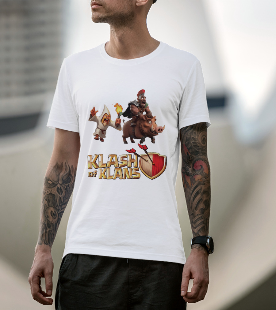 Klash Of Klans Characters With Wizard And Hog Rider T-Shirt