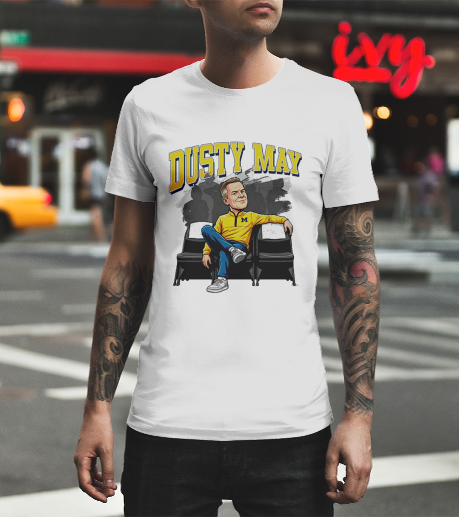 Dusty May Michigan Basketball Caricature T-Shirt