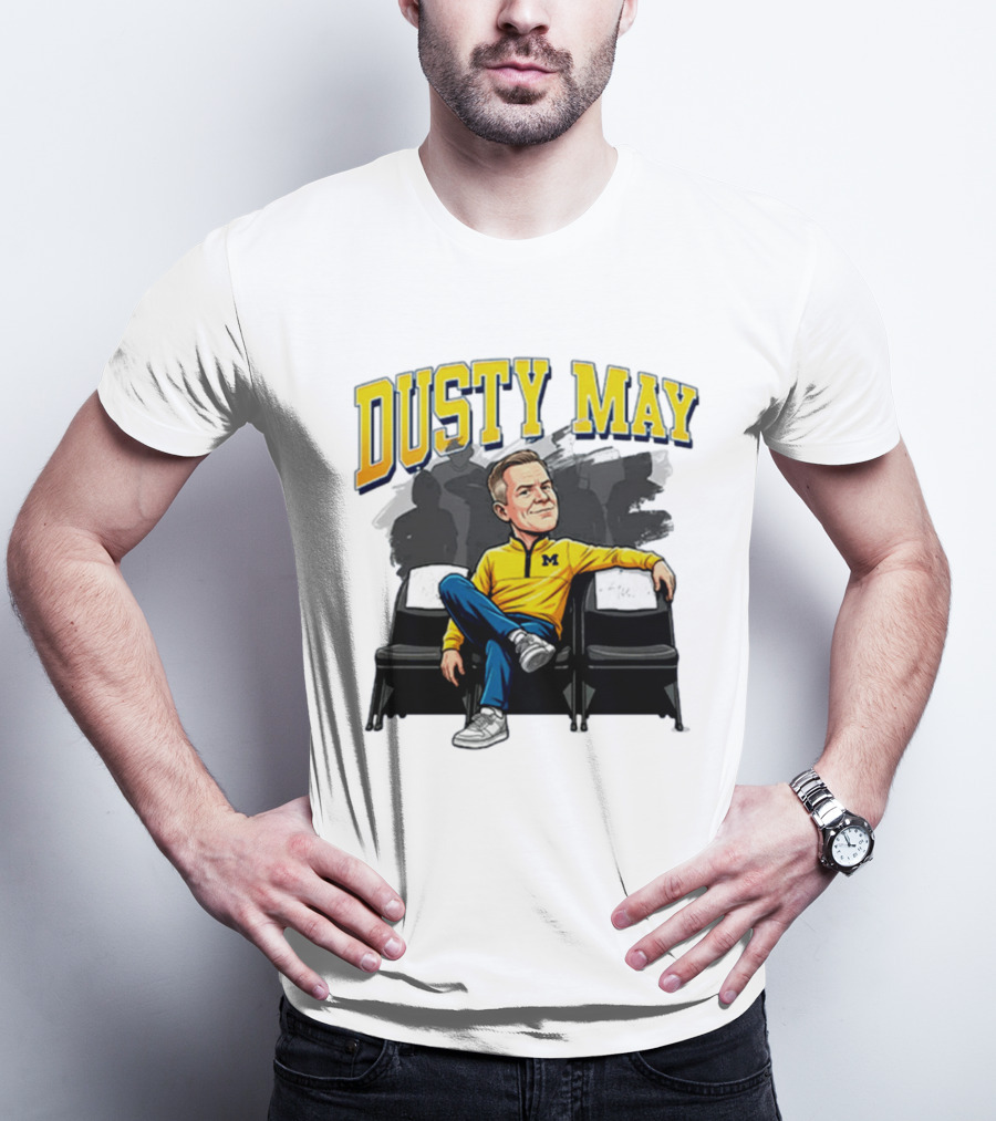 Dusty May Michigan Basketball Caricature T-Shirt