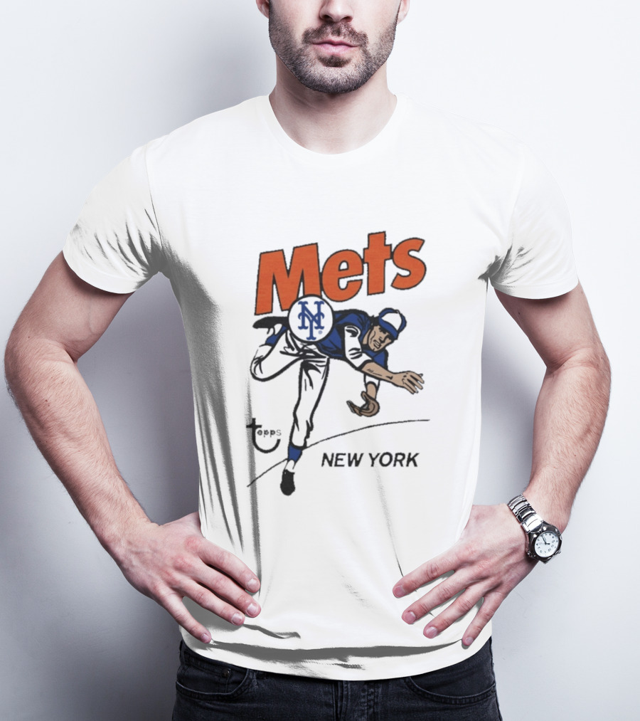 MLB Topps New York Mets Cartoon Raglan T-Shirt