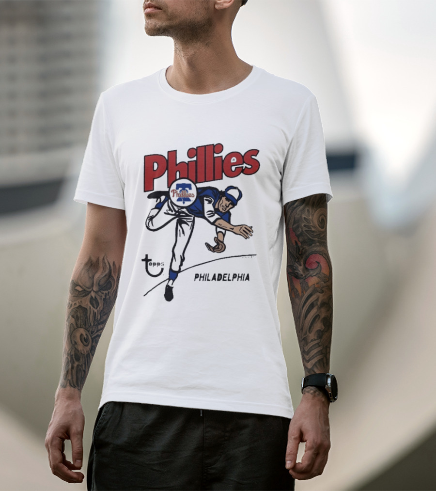 Philadelphia Phillies Topps Raglan MLB Cartoon T-Shirt