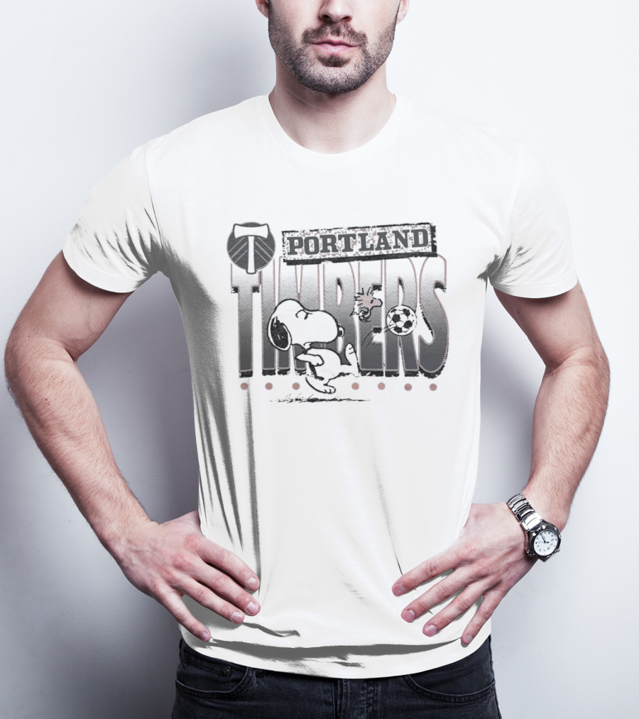 Peanuts Snoopy Portland Timbers Soccer Collaboration T-Shirt