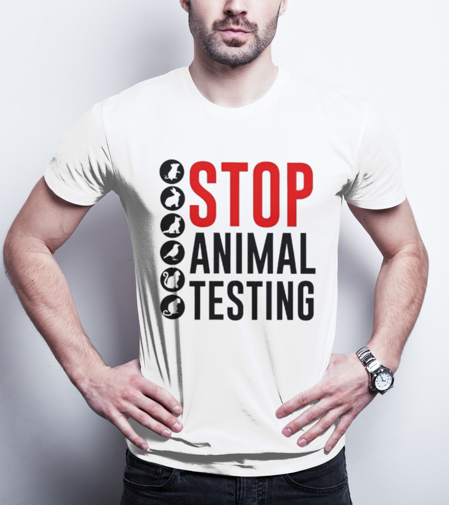 STOP Animal Testing Protest Message With Animal T-Shirt