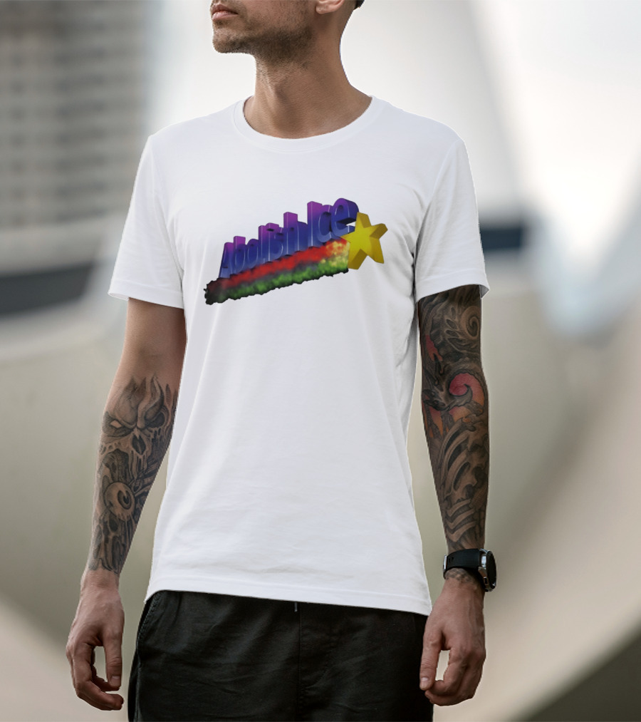 Abolish ICE Star Bold Text With Colorful Gradient And 3D Effect T-Shirt