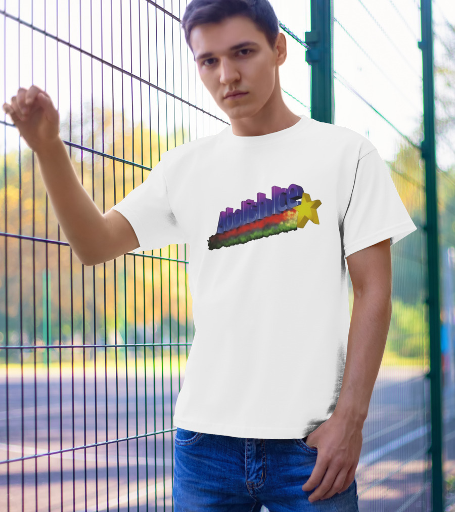 Abolish ICE Star Bold Text With Colorful Gradient And 3D Effect T-Shirt