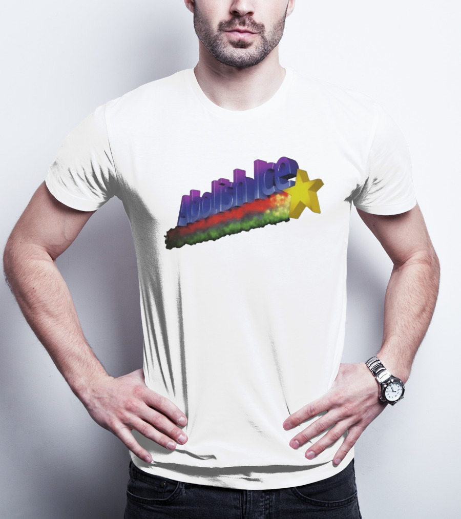 Abolish ICE Star Bold Text With Colorful Gradient And 3D Effect T-Shirt