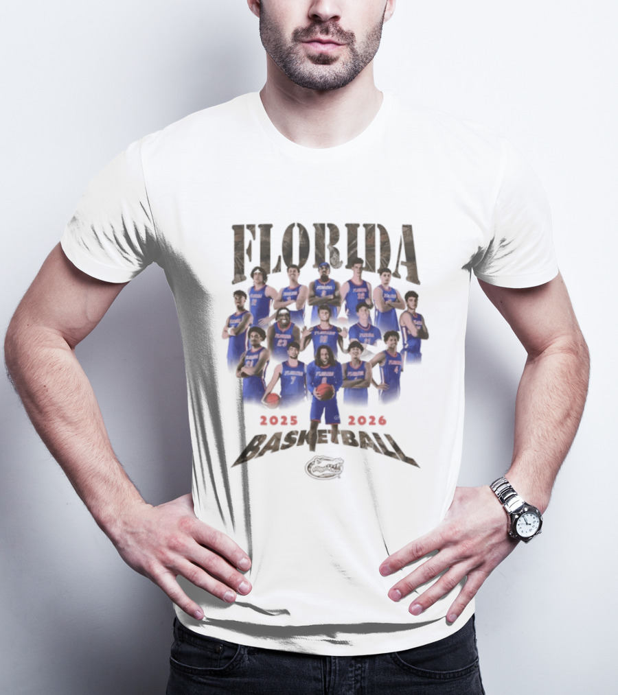 Florida Gators Basketball 2025 2026 Players Team Roster T-Shirt