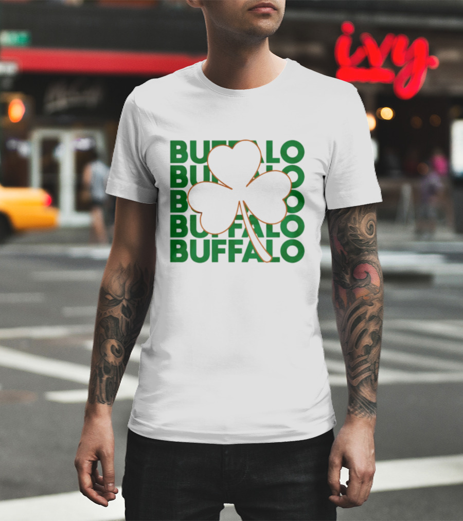 Lucky Buffalo Bills St. Patrick's Day Clover T-Shirt