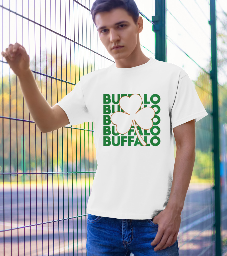 Lucky Buffalo Bills St. Patrick's Day Clover T-Shirt
