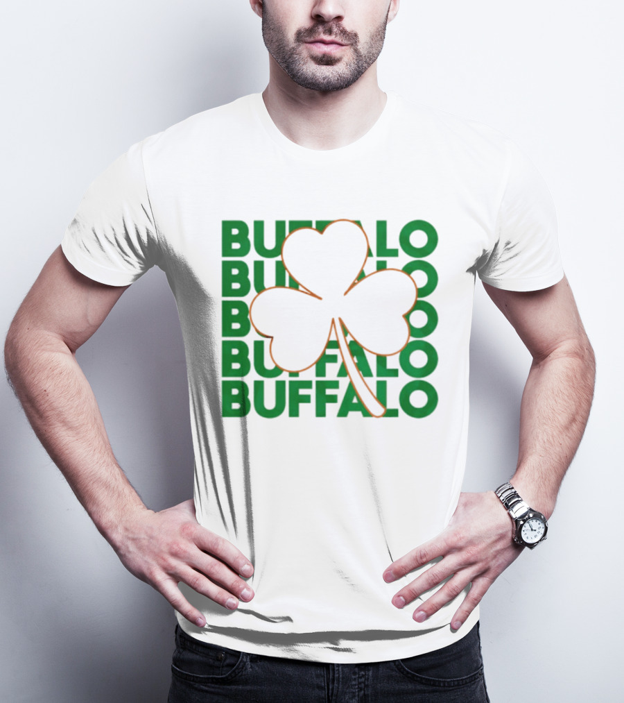 Lucky Buffalo Bills St. Patrick's Day Clover T-Shirt