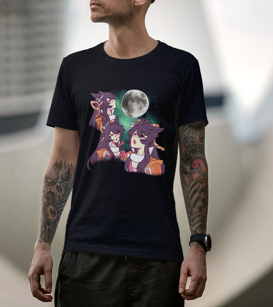 Agnes Tachyon Anime Character Three Wolf Moon Meme T-Shirt