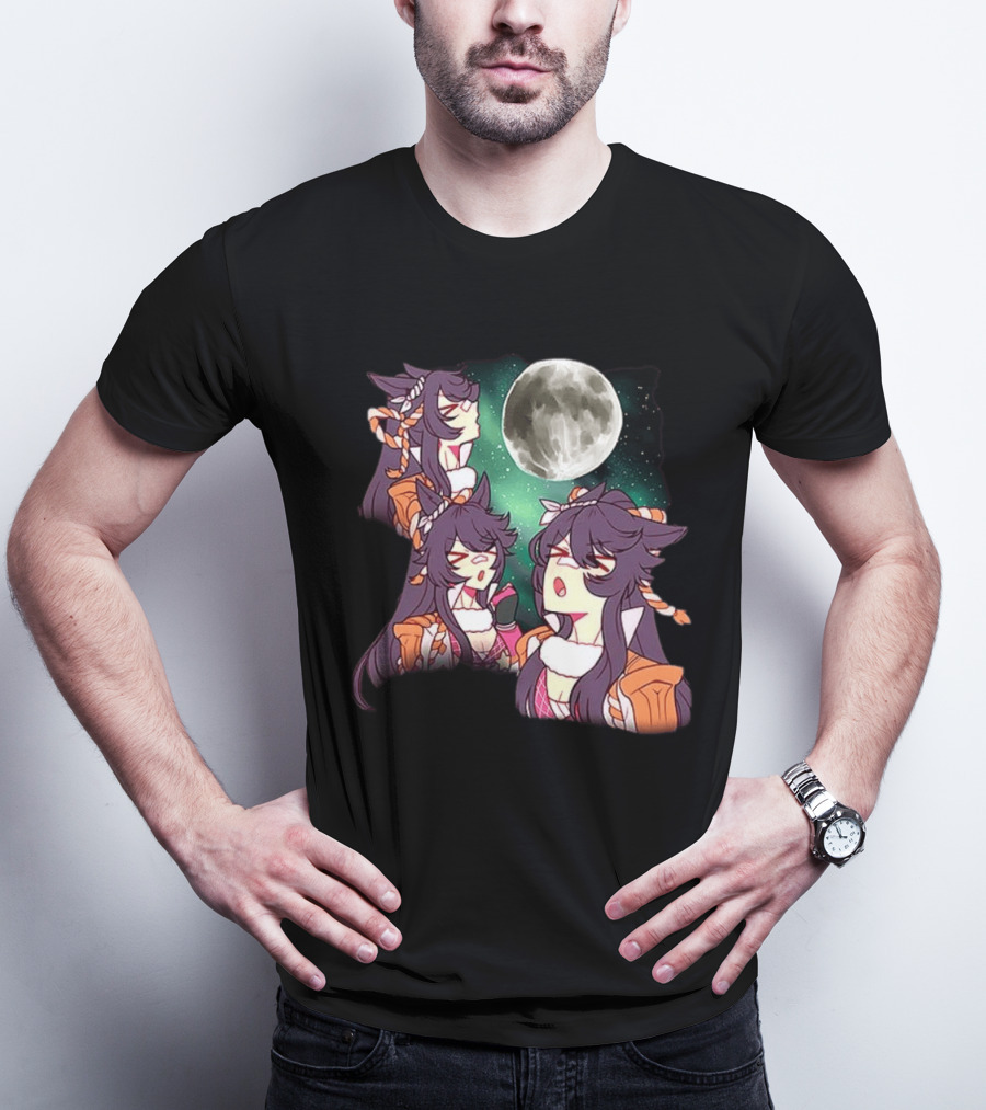Agnes Tachyon Anime Character Three Wolf Moon Meme T-Shirt