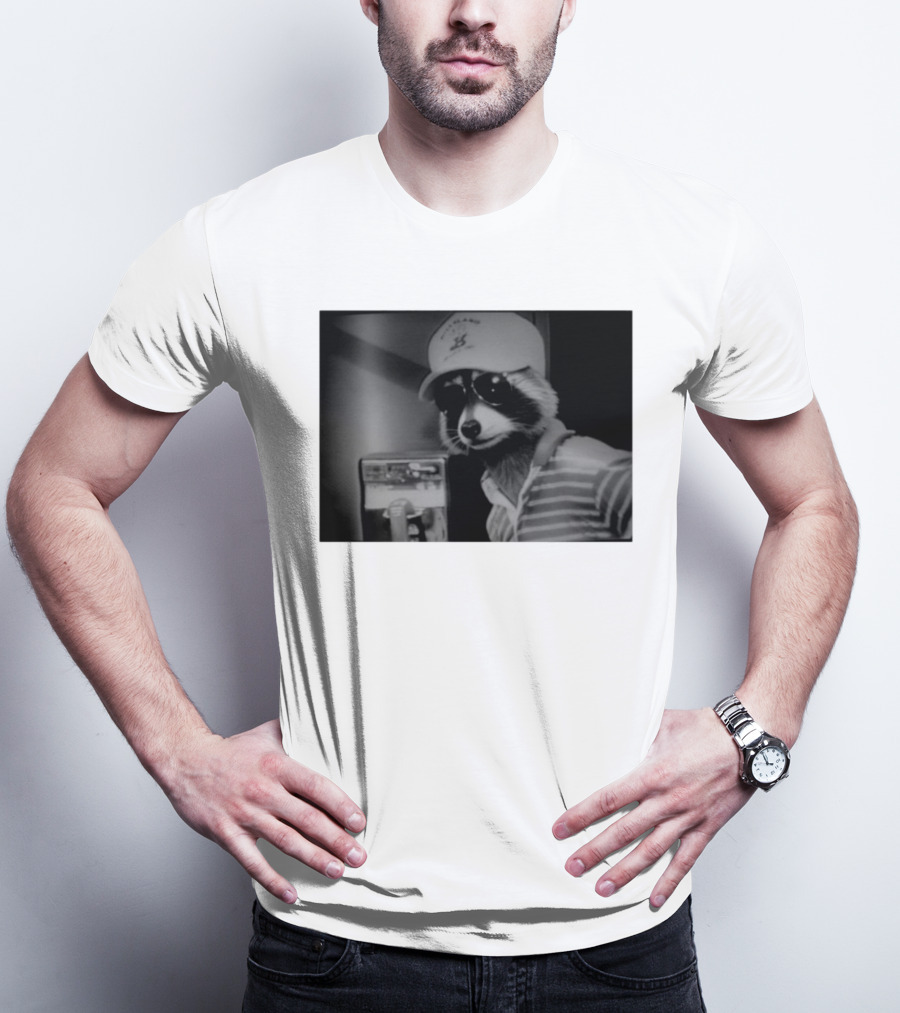 Rascal Plauche Raccoon With Hat And Sunglasses T-Shirt