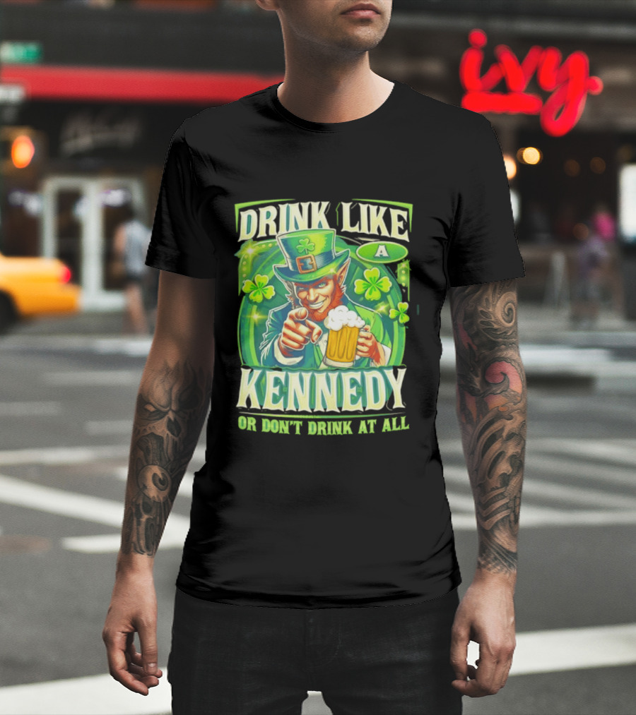 Drink Like A Kennedy Leprechaun St. Patrick's Day T-Shirt