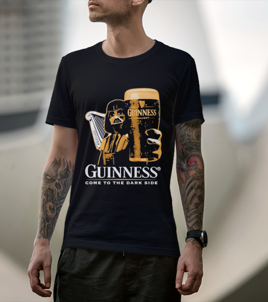 Guinness Darth Vader Come To The Dark Side Star Wars Beer Glass T-Shirt