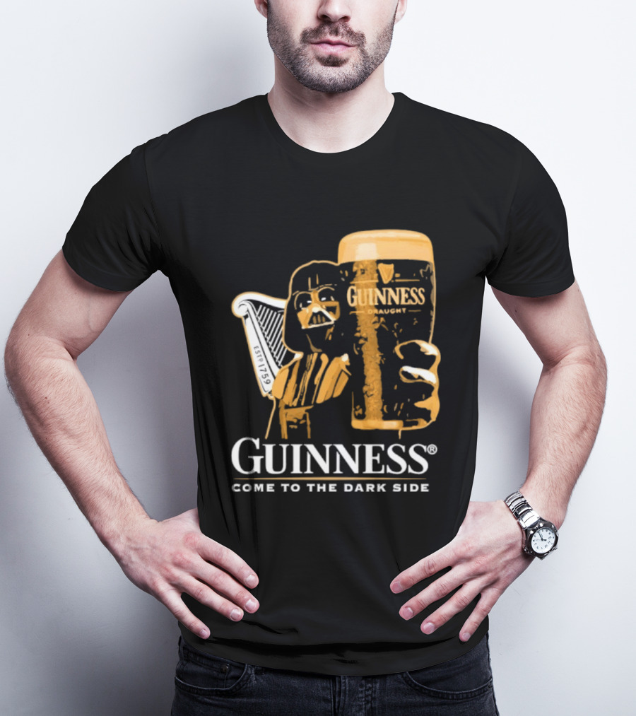 Guinness Darth Vader Come To The Dark Side Star Wars Beer Glass T-Shirt